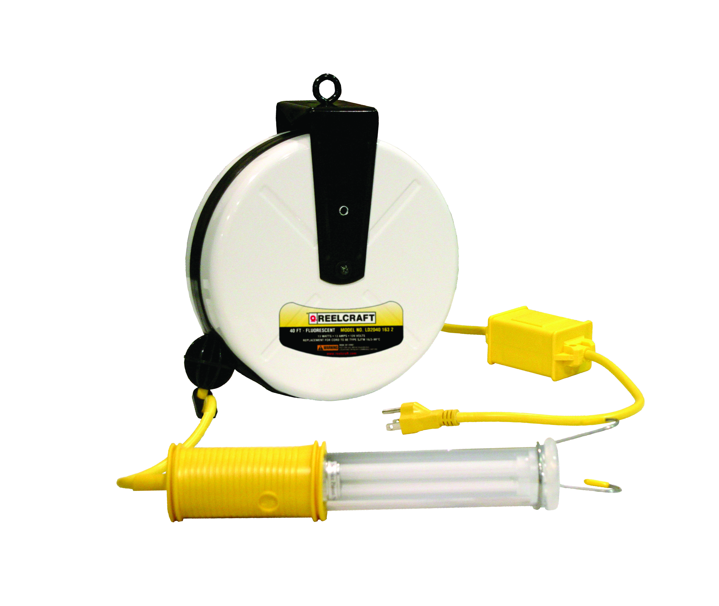 Reelcraft Cord Reel, Fluorescent Light LD2040 163 2 | Manuf. Rubber